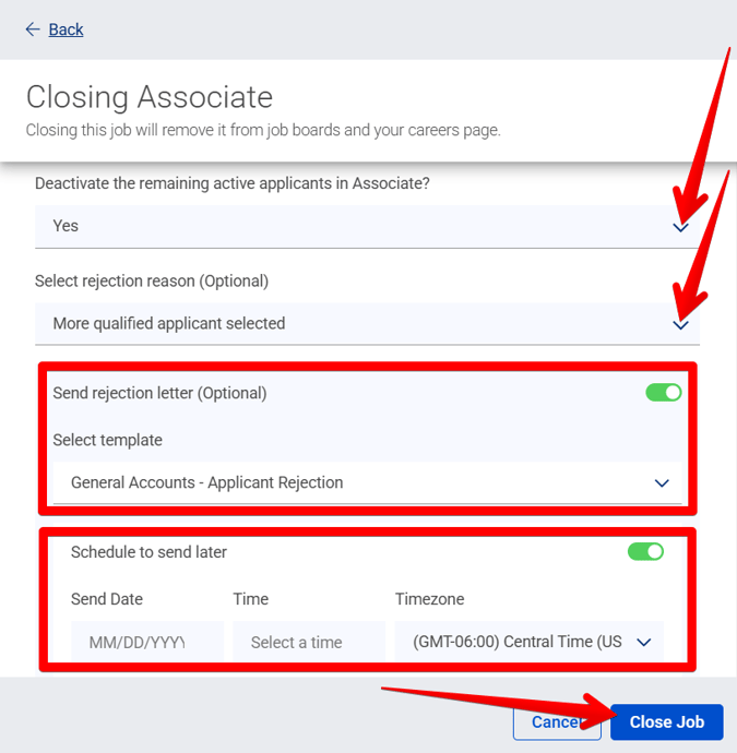 Removing or closing a job posting