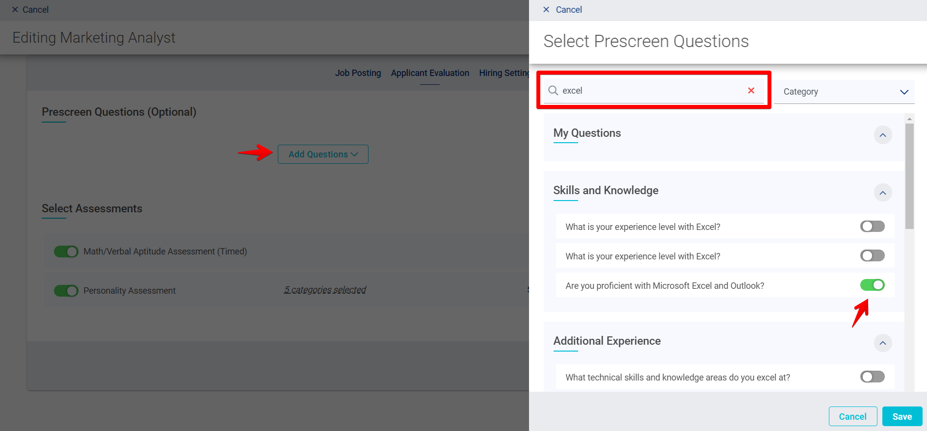 Using prescreen questions