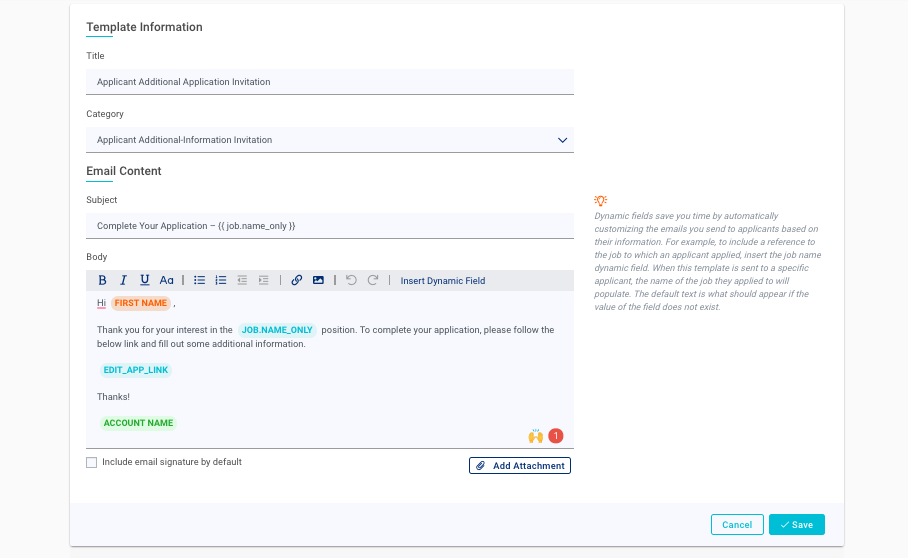 Creating and editing email templates