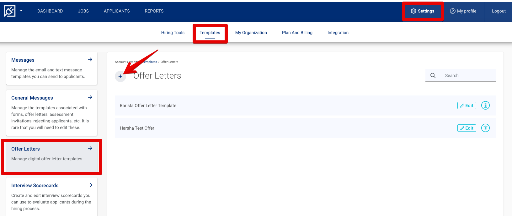 Using offer letters